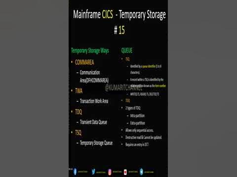 Mainframe CICS - Temporary Storage - Mainframe CICS Part 15 - YouTube