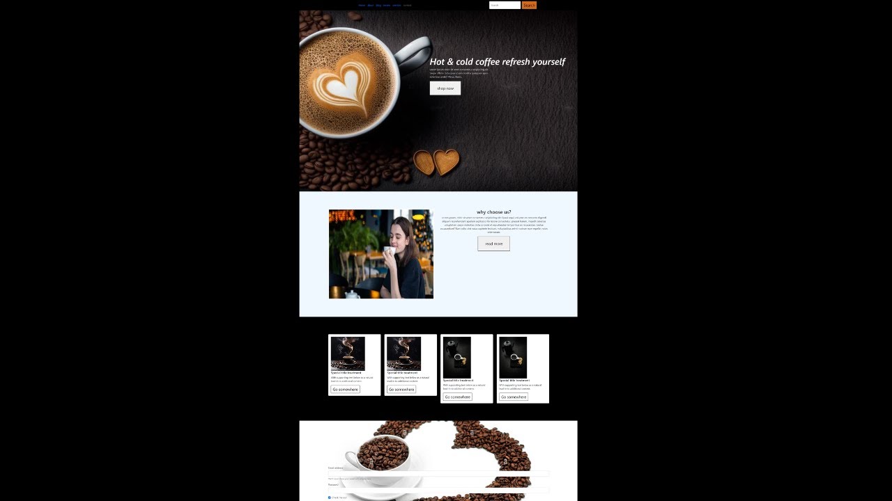 How to make Coffee Shop website full using html ,CSS & bootstrap 5 ...