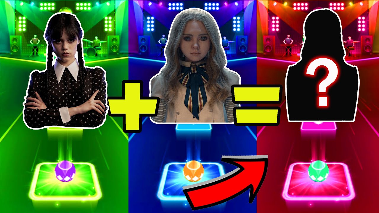 WEDNESDAY ADDAMS VS MEGAN (M3GAN) VS Secret character | Tiles Hop EDM ...