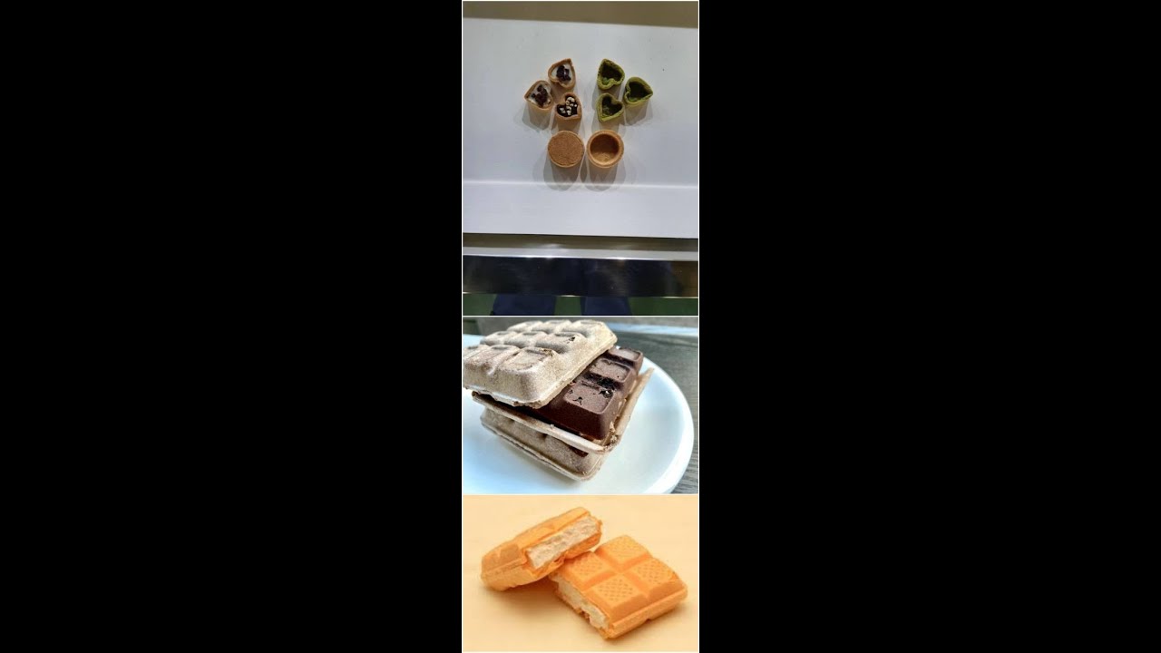 Automatic Monaka Wafer Baking Equipment Chocolate Fish Wafer Production ...