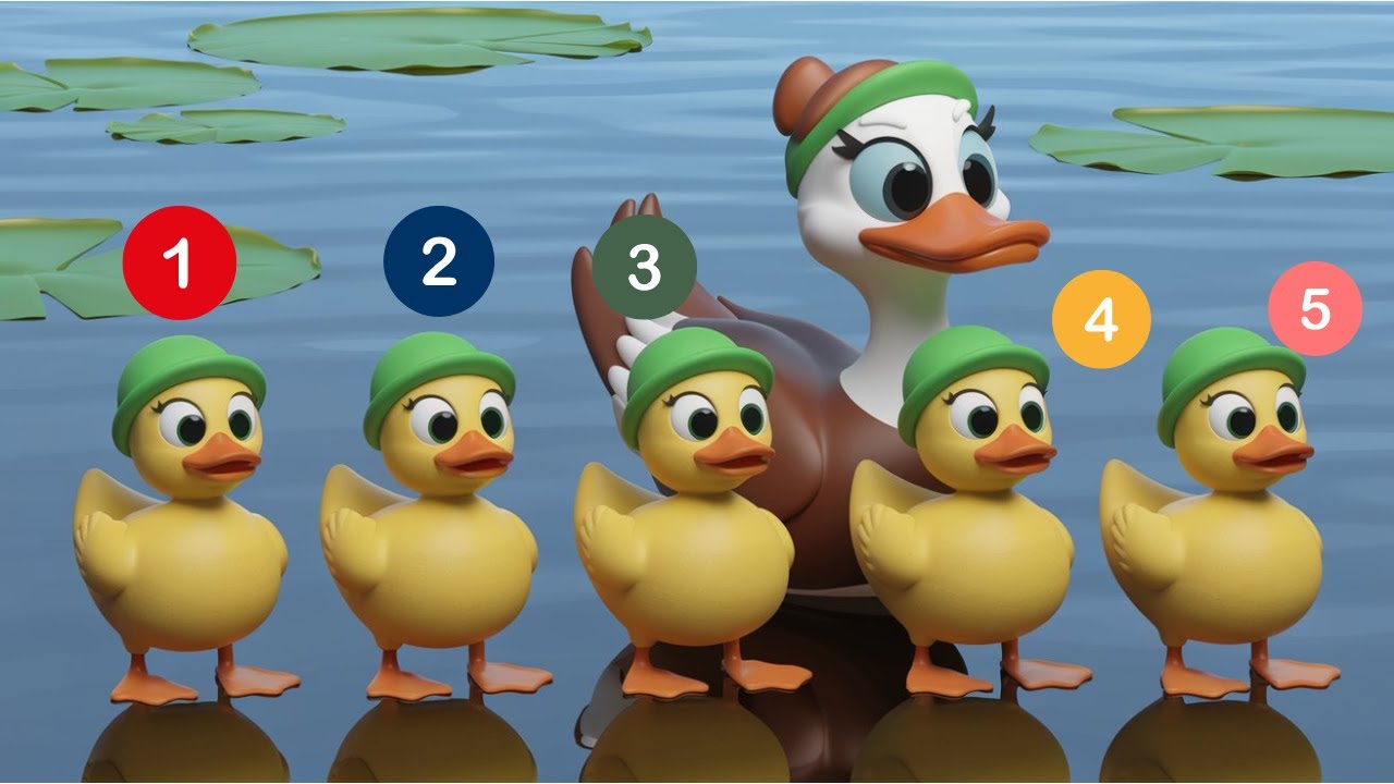 Five Little Ducks | Learn Counting with Ducks | Fun Nursery Rhymes For ...