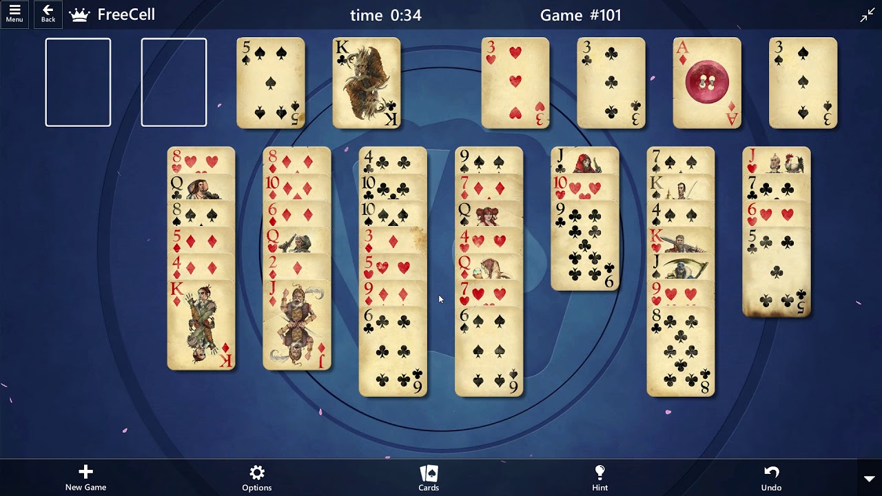FreeCell Game #101 SOLVED Microsoft Solitaire - YouTube