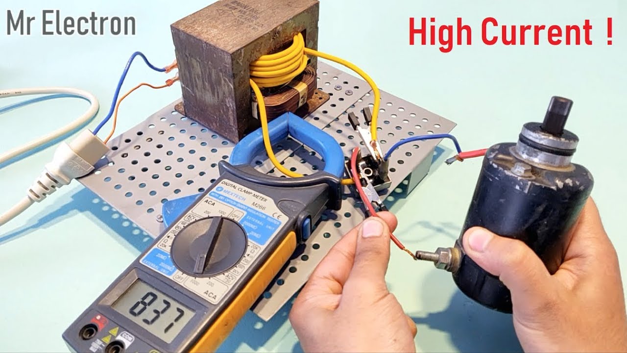 12V 100A DC from 220V AC for High Current DC Motor using Old Microwave ...