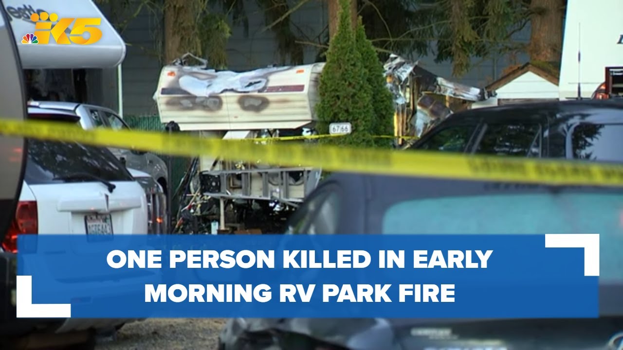 1 killed in early morning RV park fire in Arlington - YouTube