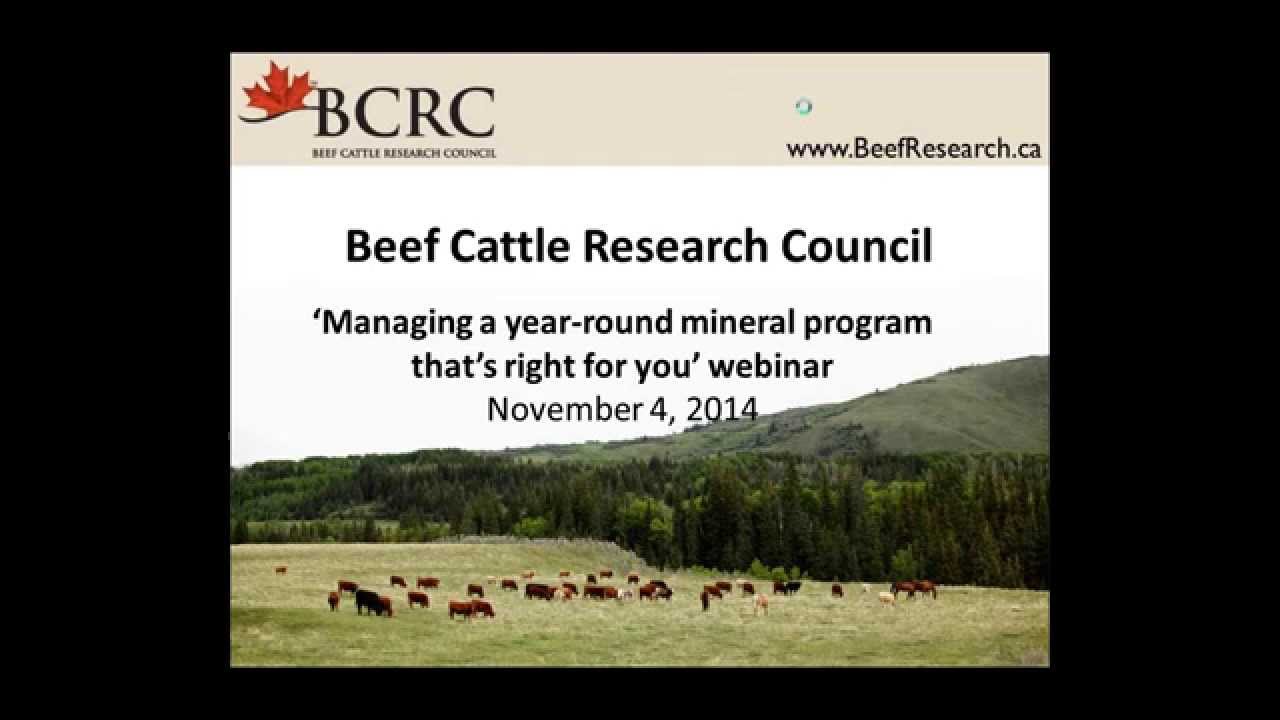 Managing a year round mineral program that’s right for you (BCRC webinar) - YouTube