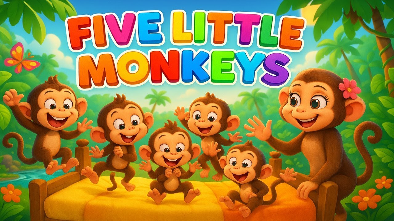 Five Little Monkeys Counting Song | Interactive Video for Kids - YouTube