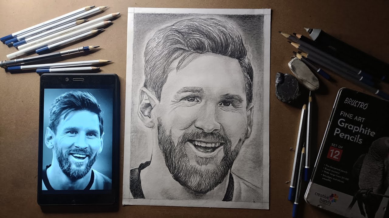 How to draw Messi// Pencil sketch tutorial for beginners. - YouTube