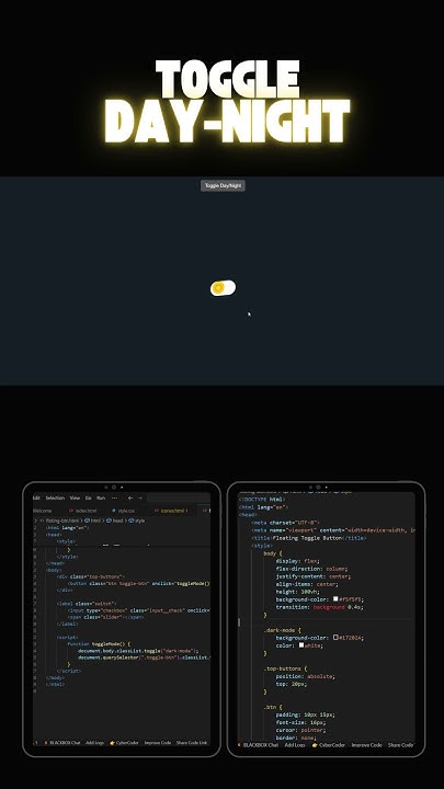"Floating Day/Night Toggle Button | Custom UI Design | Web Development ...