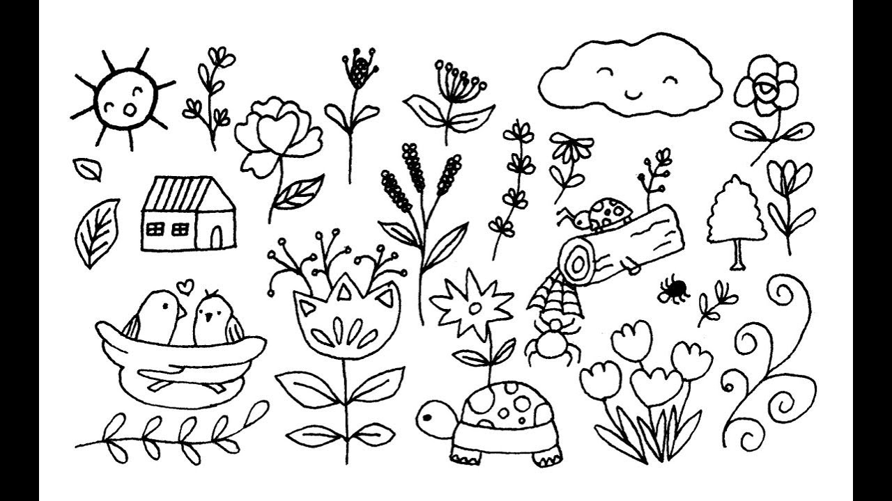 20 Cute and Easy Nature Doodle Ideas When You are Bored - YouTube