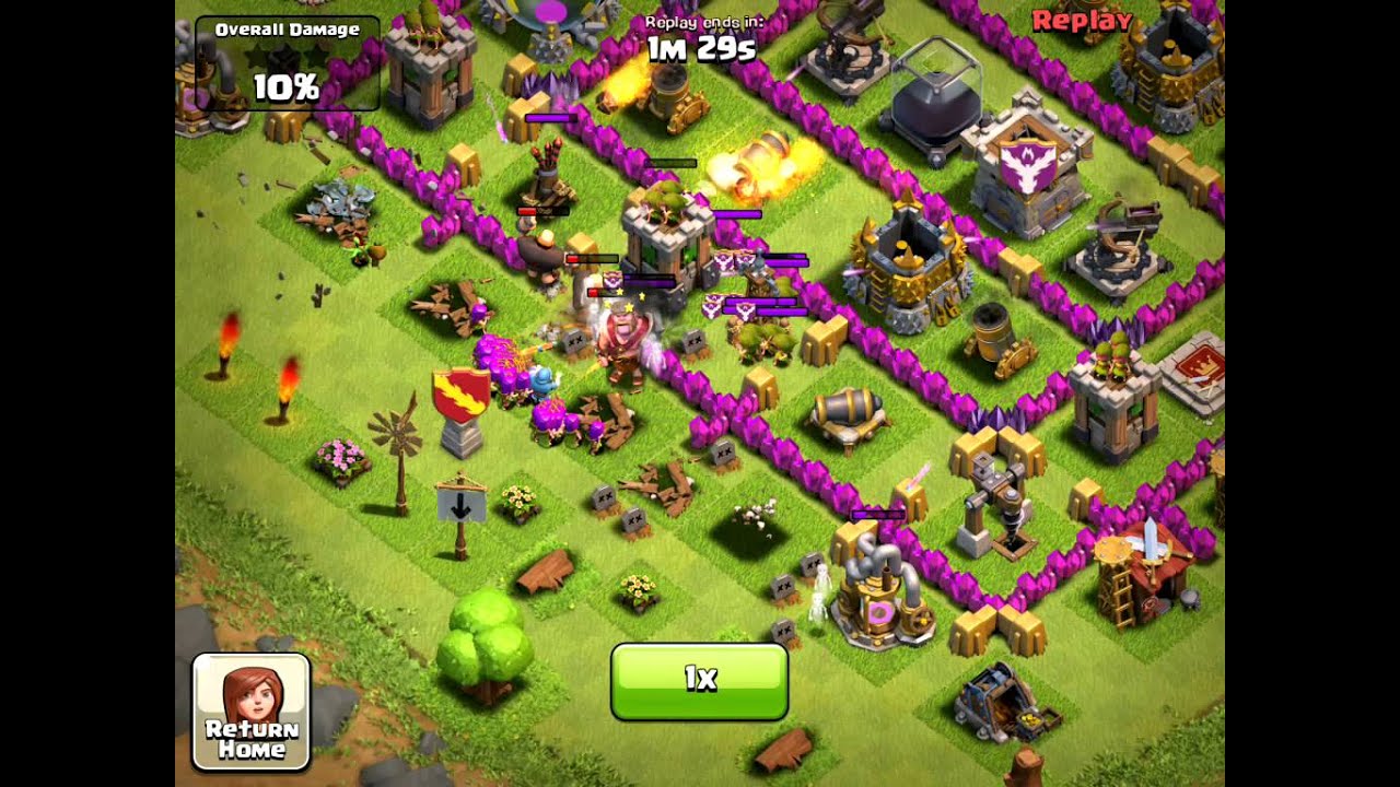 Clash of Clans, -516 DE (2 Lightning Spells) - YouTube