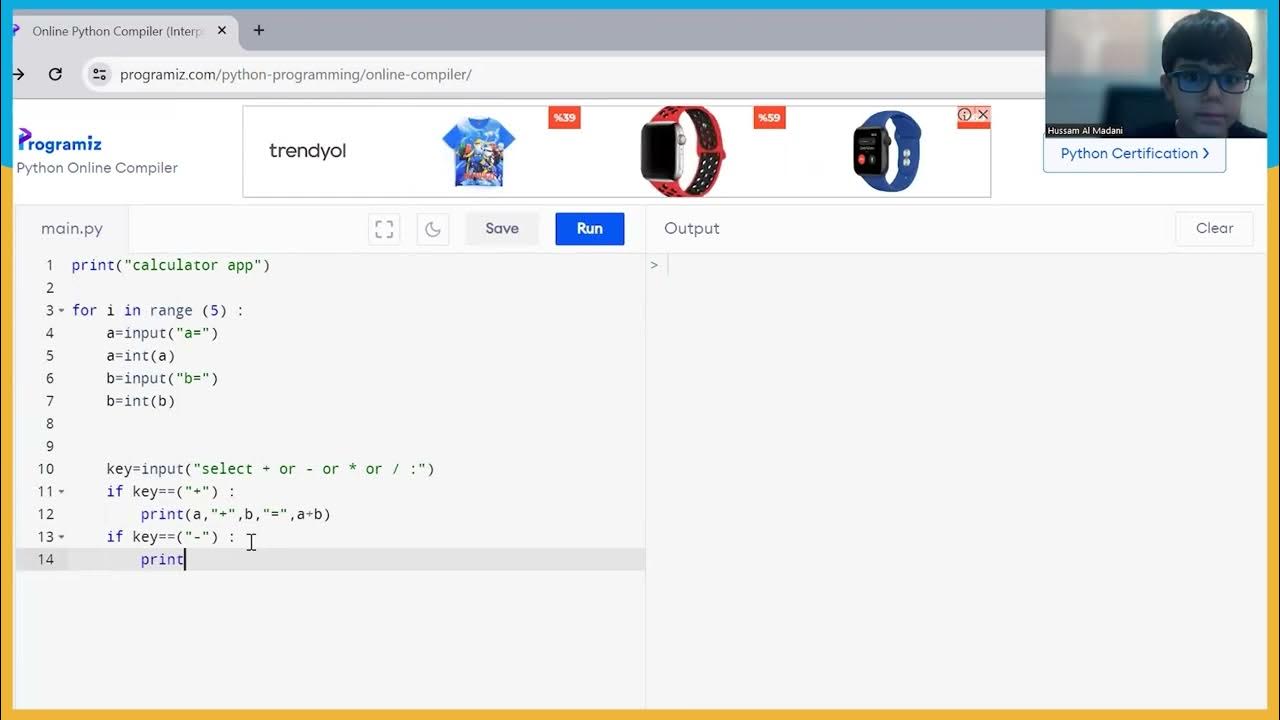 Kamal Hussam Eddin AlMadani Calculator App by Python Course 101 - YouTube