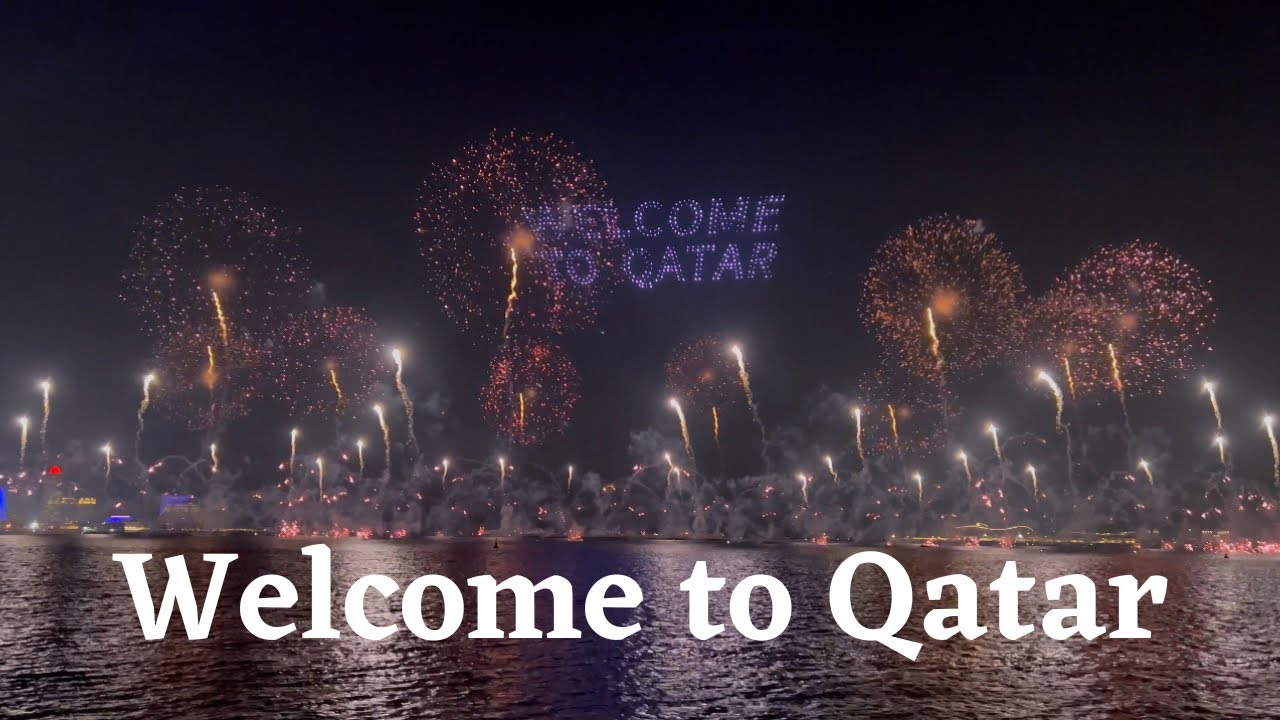 Welcome to Qatar | fire Works | Drone Show - YouTube