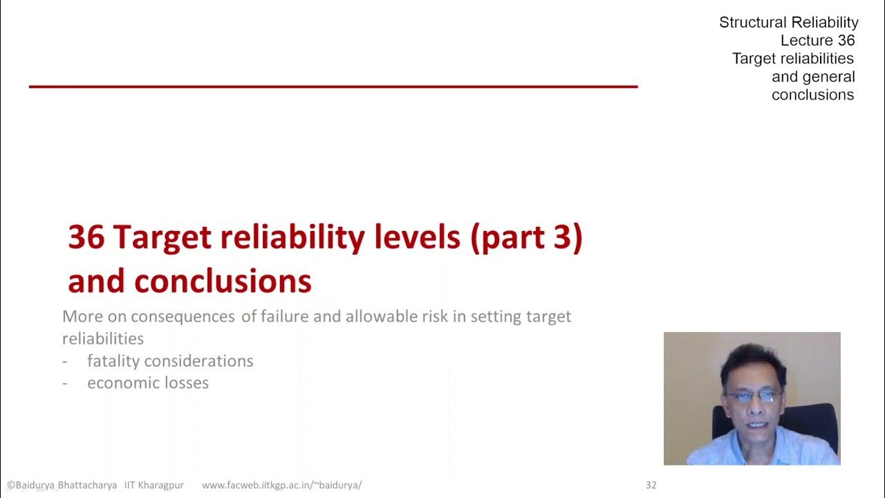 STRUCTURAL RELIABILITY Lecture 36 module 01: Target reliability levels ...