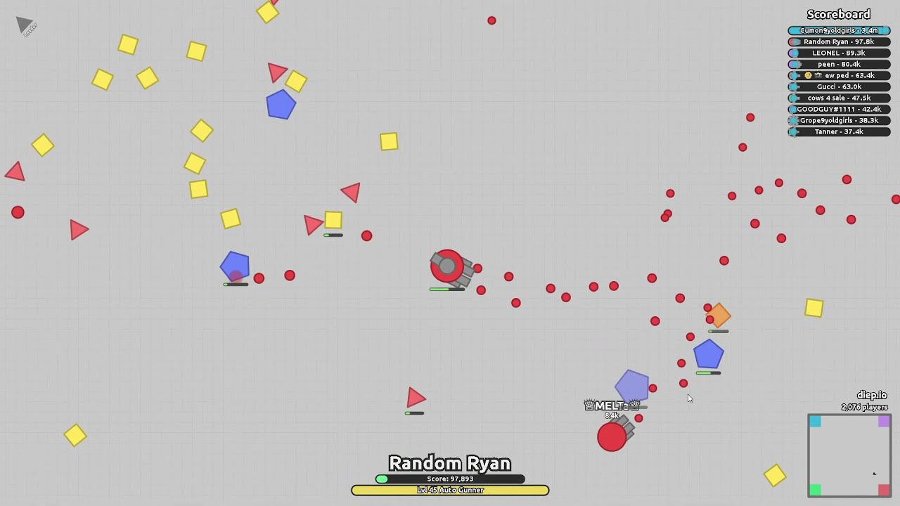 Diep.io Auto Gunner Gameplay on 4 Teams (No Commentary) - YouTube