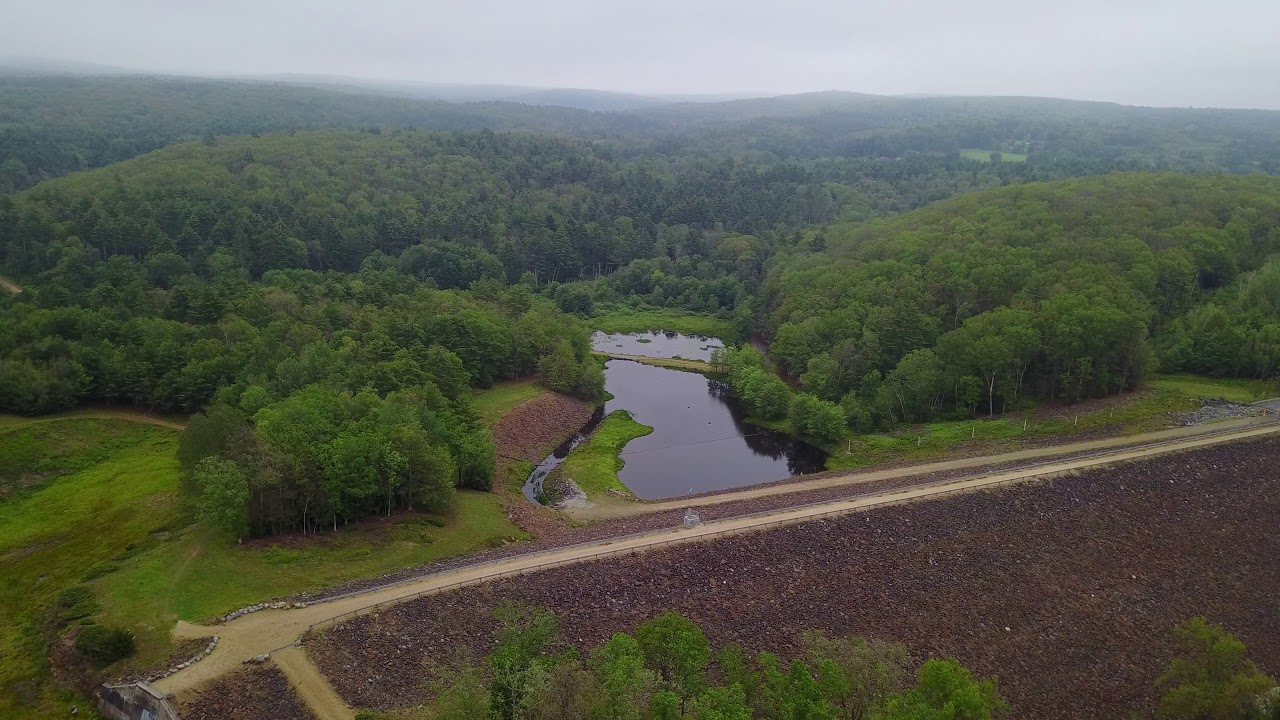 Monson Drone Shot Conant Brook Dam - YouTube