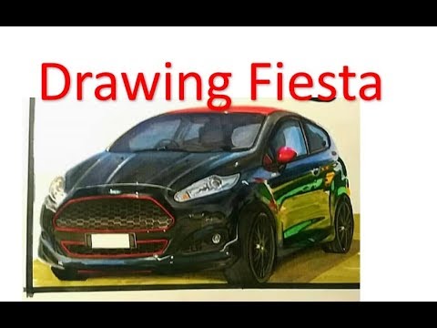 Project realistic drawing Ford fiesta (finishing touch's) - YouTube