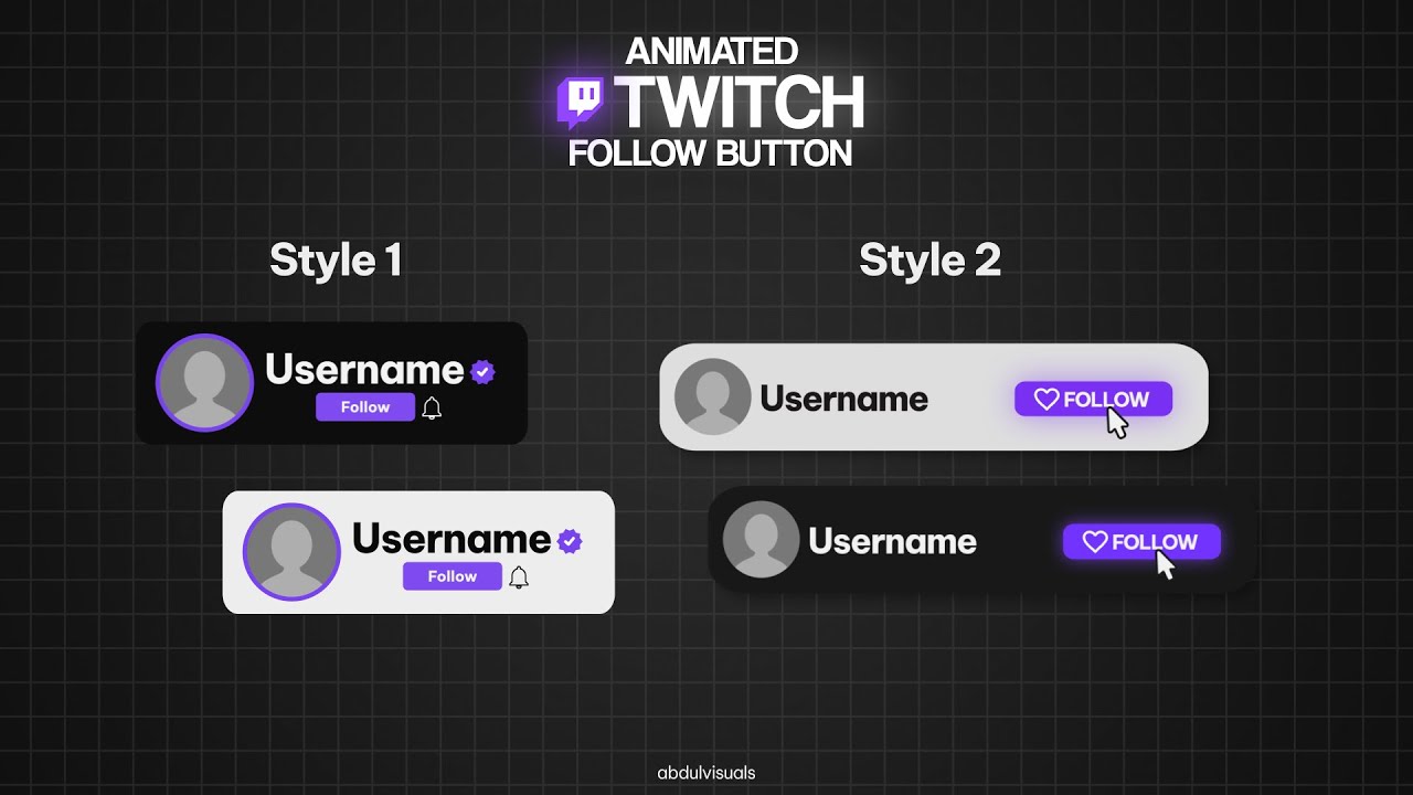 Animated Twitch Follow Button - Twitch Lower Third | No Copyright with ...