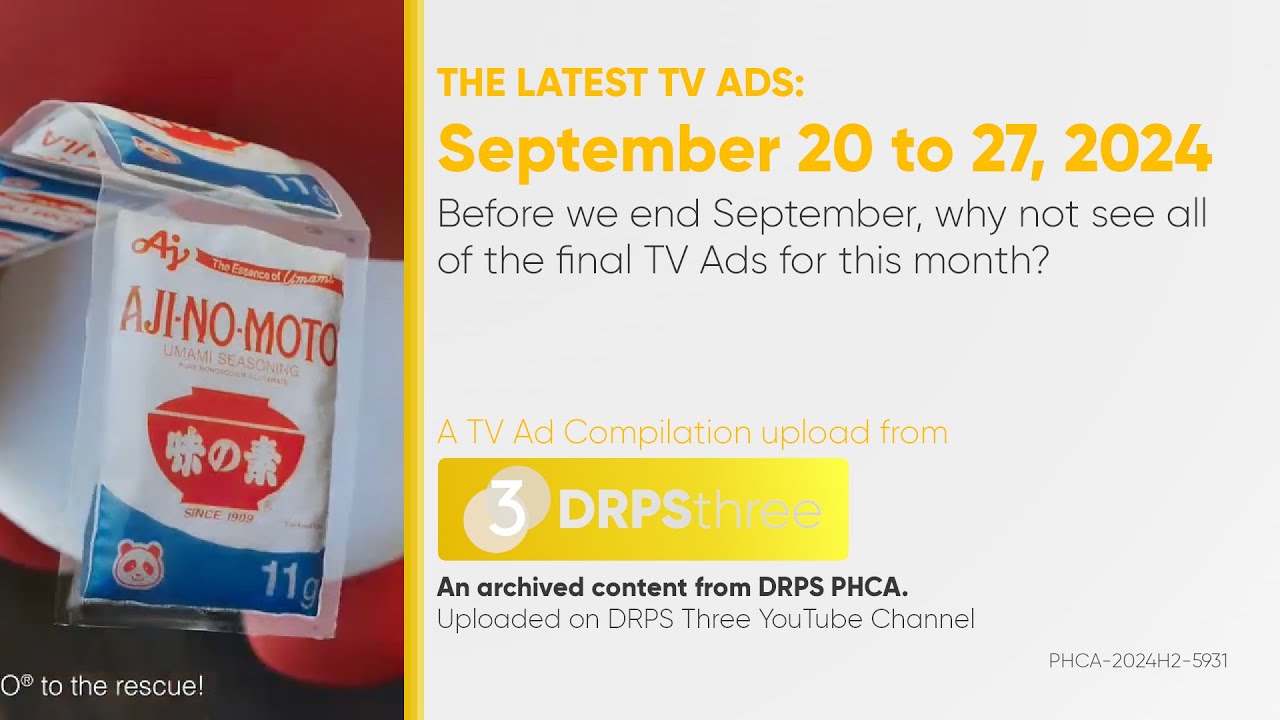 The Latest TV Ads: September 20 to 27, 2024 | DRPS Three TV Ad ...