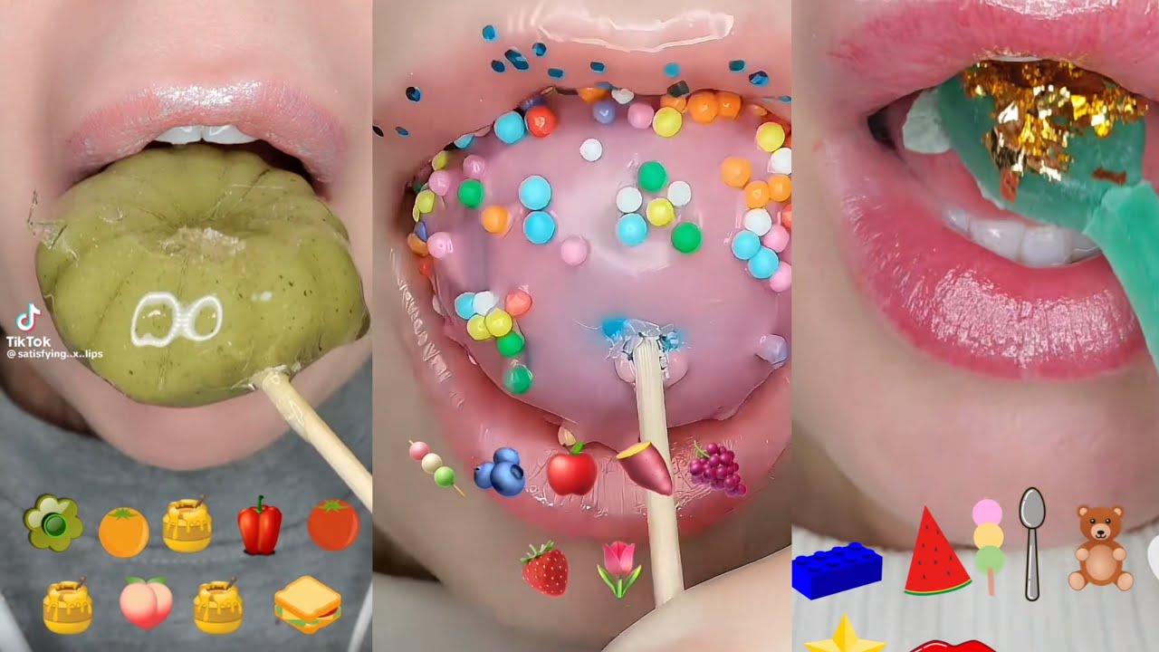 ASMR SATISFYING EATING EMOJI FOOD CHALLENGE TIKTOK COMPLICATION MUKBANG ...
