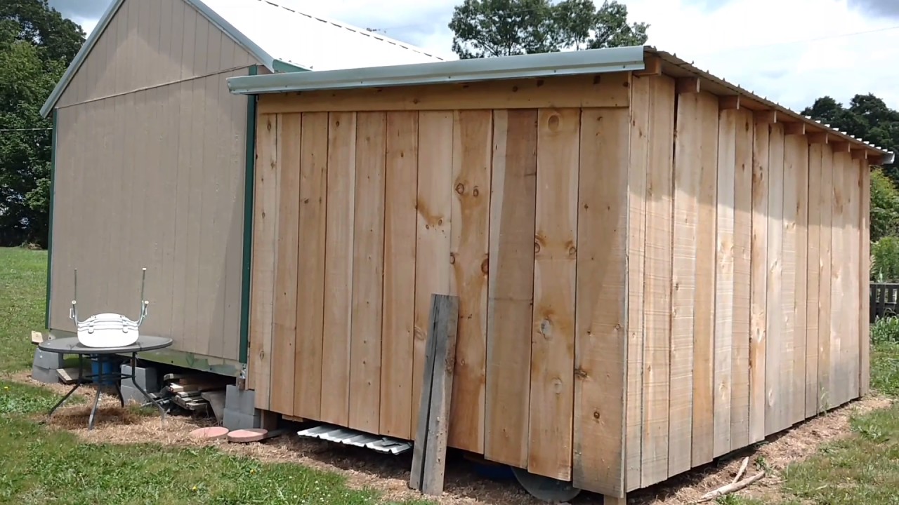 Lean to build rough cut pine - YouTube