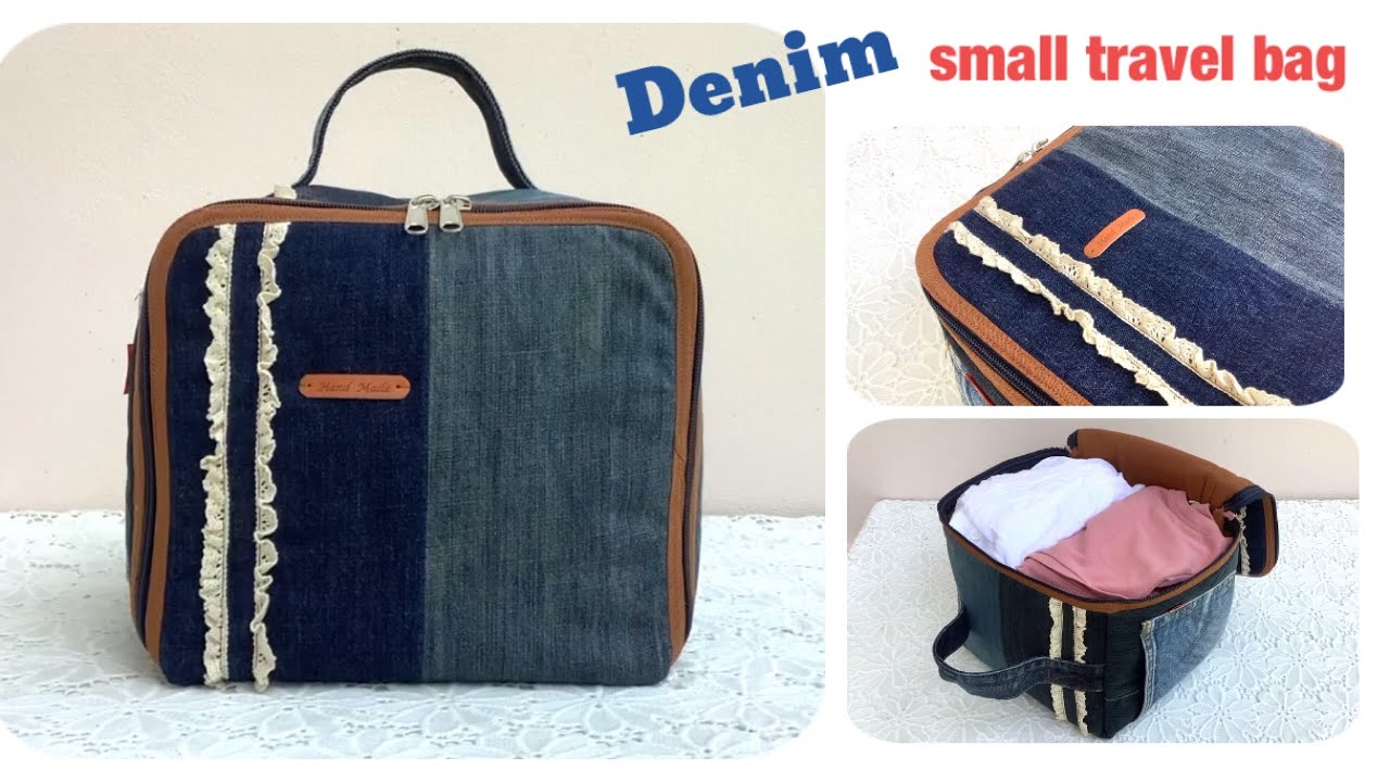 Diy a denim small box with zip from old jeans, sewing diy a denim small ...