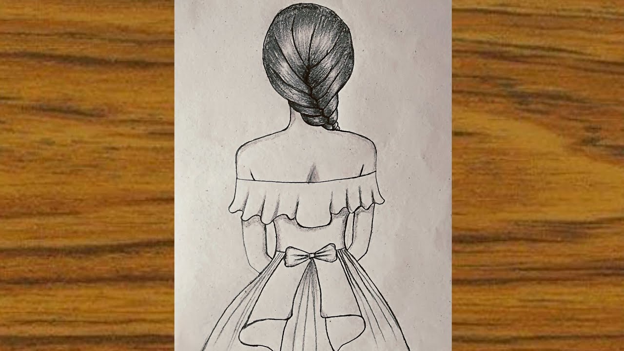 How to draw a girl with back side #Art with sharma - YouTube