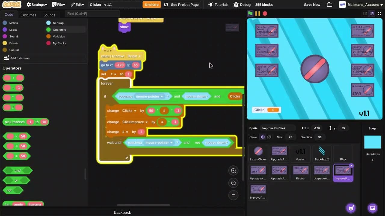 Scratch Devlog: Clicker V1.1 Bugfixing. - YouTube