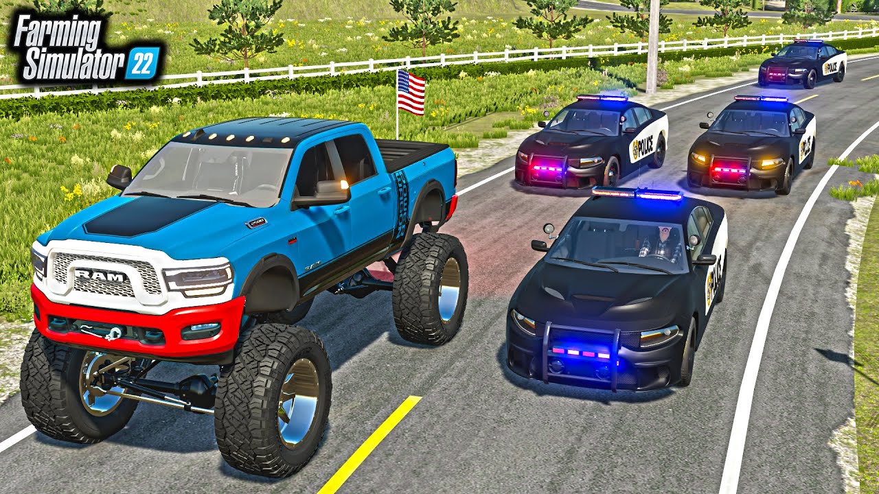 5 COPS CHASE $239,999 LIFTED TRUCK! (STOLEN) | FS22 - YouTube