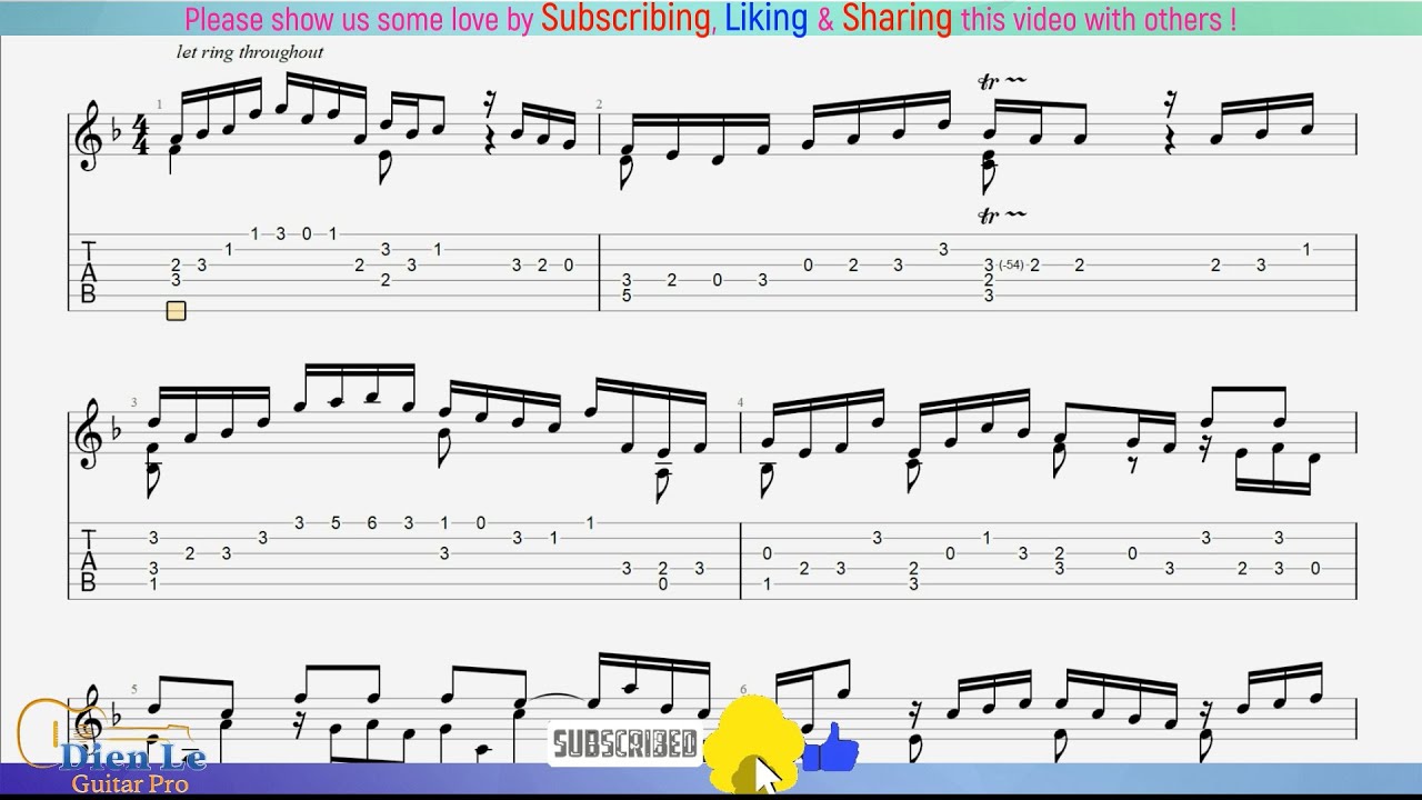 For Classical Guitar with TABs - Bach - Largo - From Violin Sonata No ...