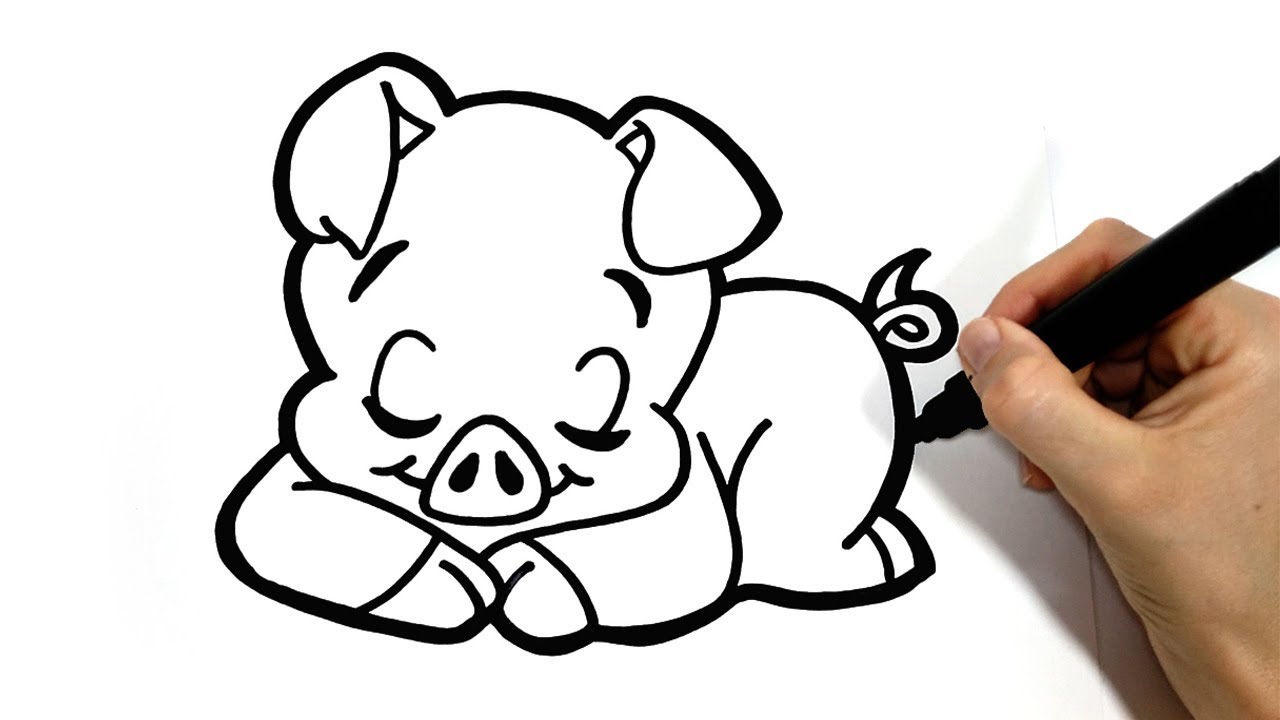 Como dibujar un cerdito durmiendo - YouTube