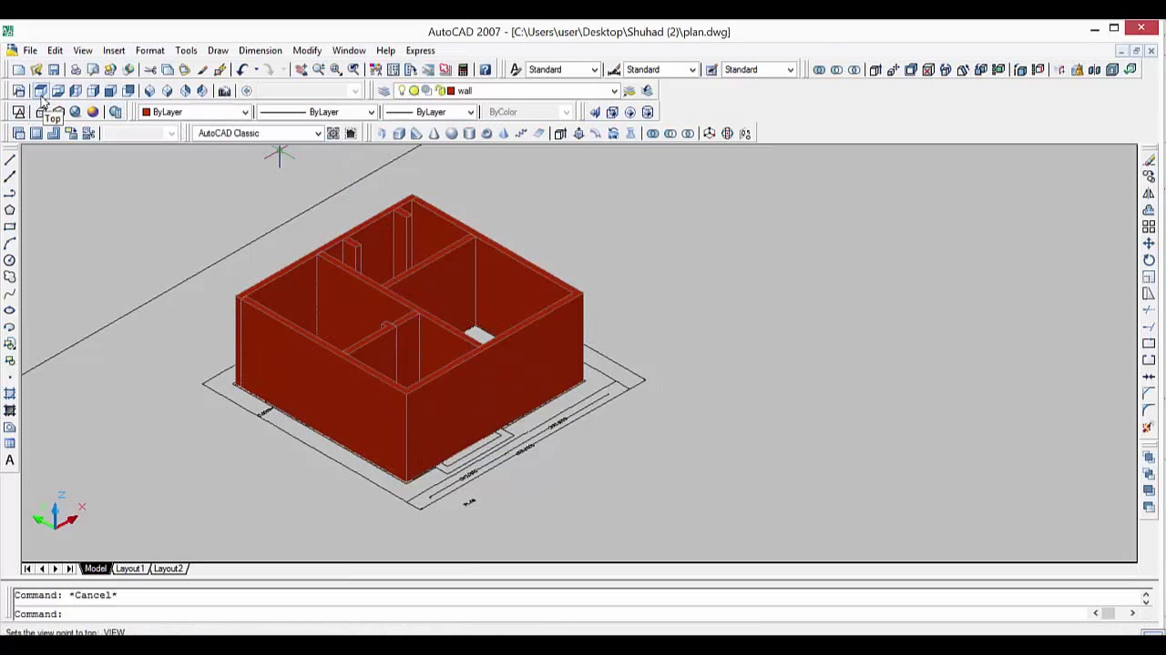 How to Draw a 3D House Plan in Autocad | Autocad 3D Designing Tutorial ...