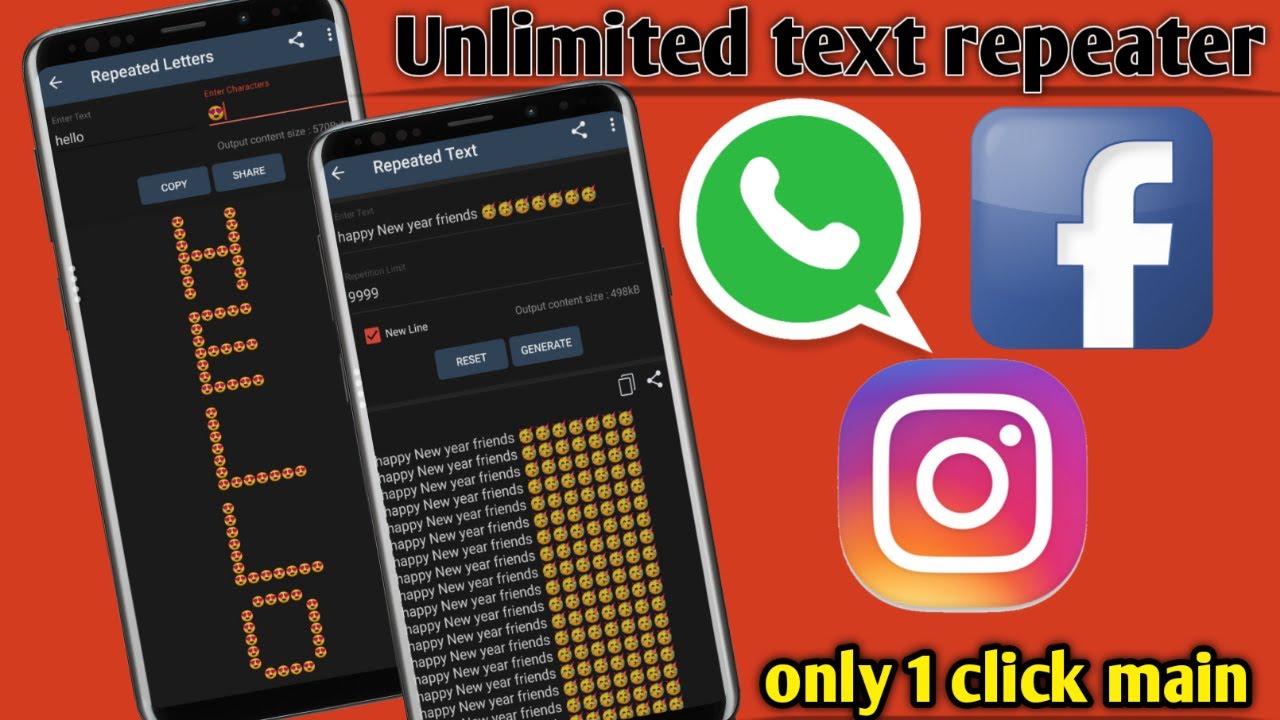 Text repeater ! How to repeat your text message multiple times ...