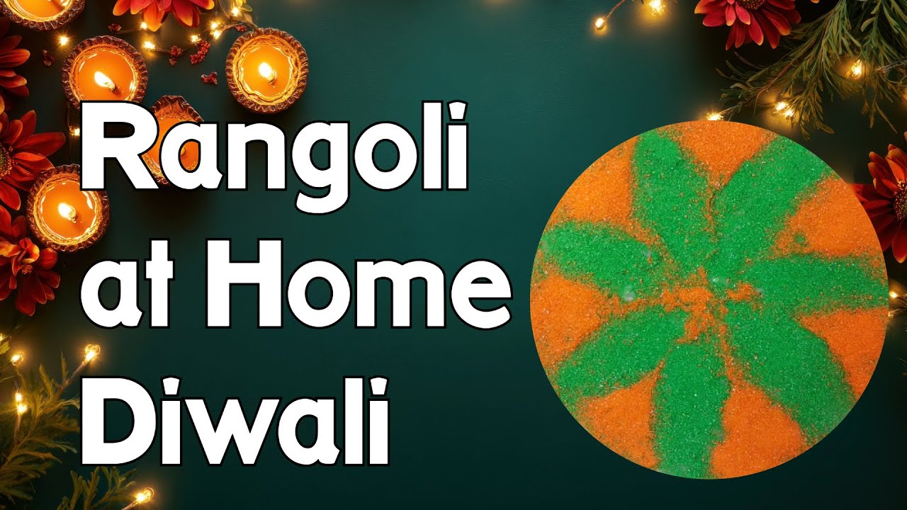 Easy Rangoli for kids | DIY | Easy Flower Rangoli with Leaves - YouTube