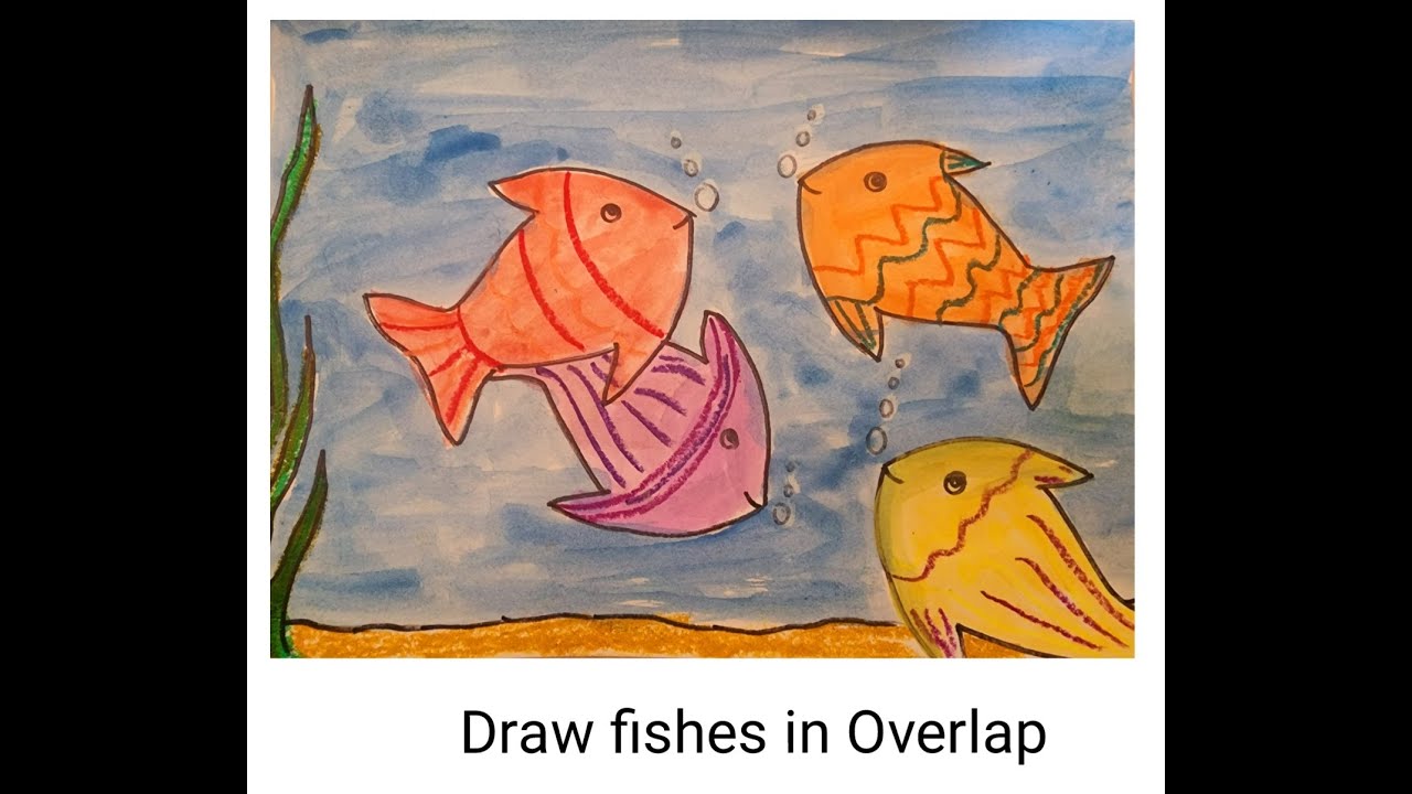 Overlap Lesson: Draw fishes in Overlap by creating a stencil - YouTube