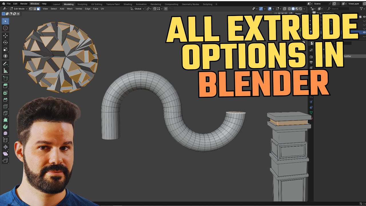 All Extrude Options in Blender - Beginner Tutorial - YouTube