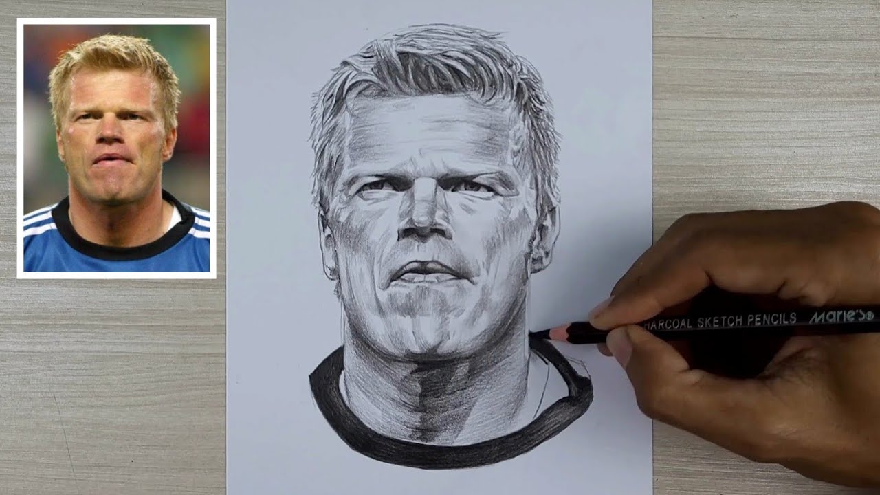 Drawing Germany Goalkeeper Legend Oliver Kahn - YouTube