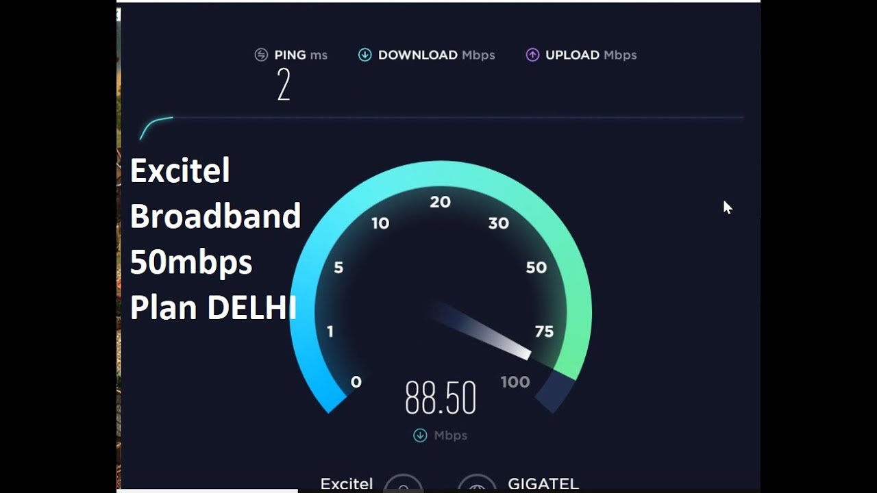 Excitel Speed Test 50Mbps at Rs.575 per month - YouTube