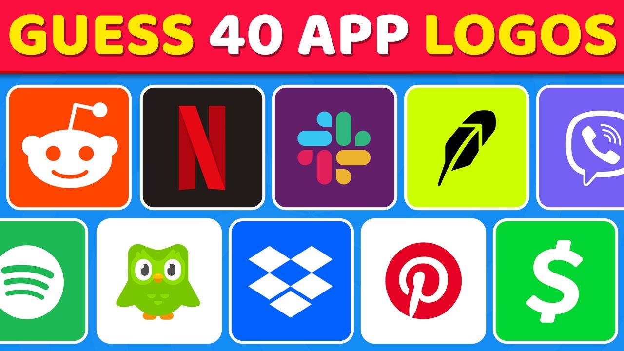 40 Famous App Logos – How Many Can You Identify? | Logo Quiz - YouTube