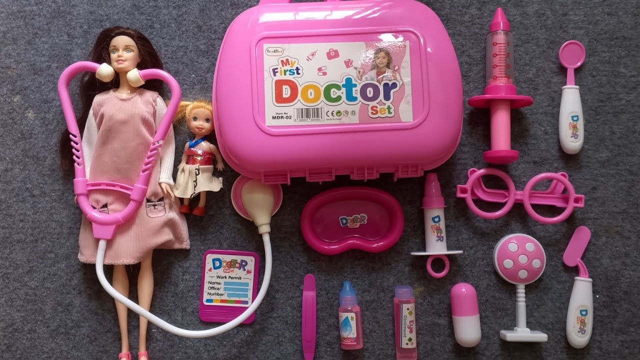 4:42 Minutes satisfying with unboxing pink Doctor set| Doctor playset ...