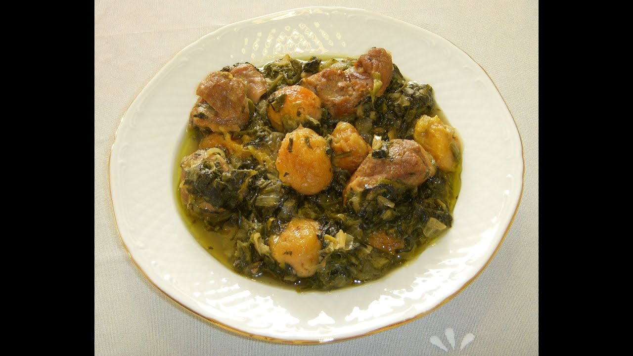 خورش آلو اسفناج با گوشت Khoresh aloo esfenaj ba goosht - YouTube