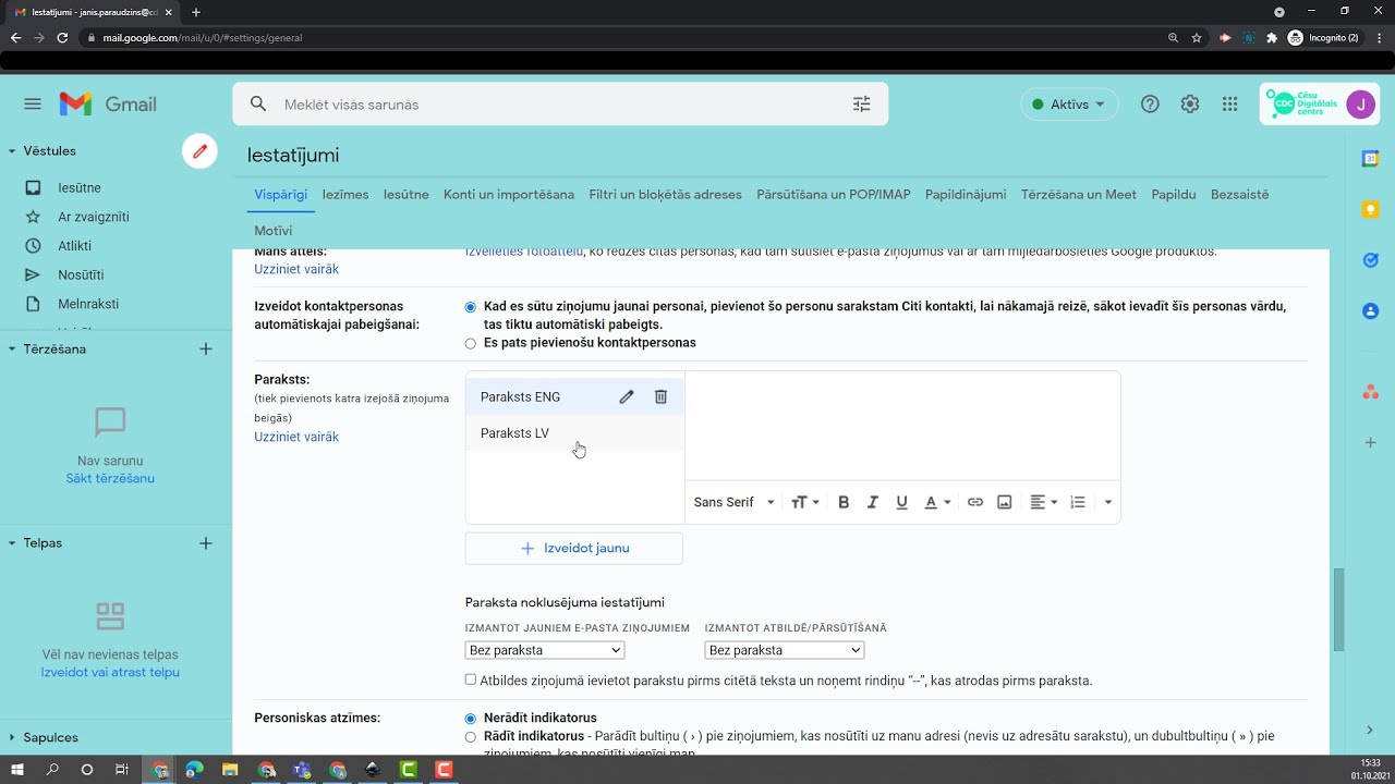 Dari tā - E pasta paraksts Gmail - YouTube