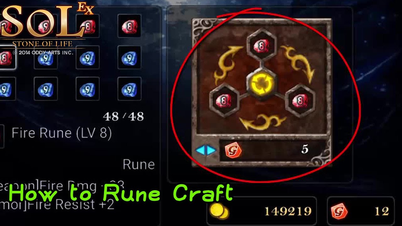 SOL Stone Of Life EX +Special+ How to Rune Craft - YouTube