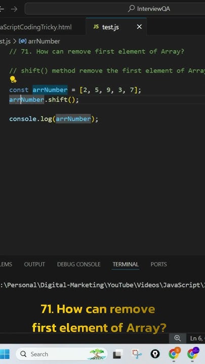 JavaScript Array Hack: Remove First Item Easily! | Like a Pro - YouTube