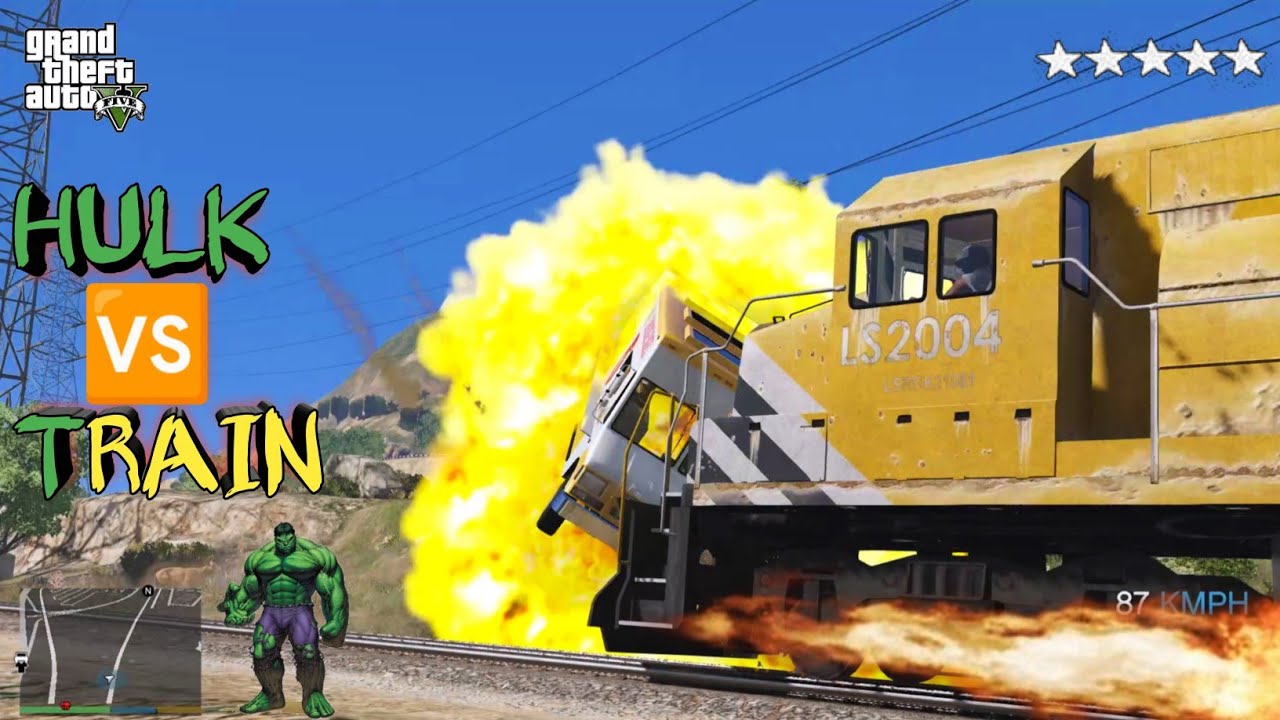 Hulk 🆚 Train🚂 Gta v Can #Hulk Stop🛑 Train In #gta5 #gaming #viral # ...