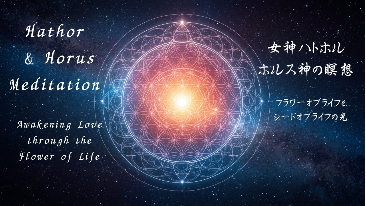 【フラワーオブライフを降ろす】女神ハトホル＆ホルス神瞑想 Goddess Hathor & God Horus Meditation with ...