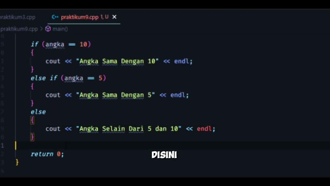 STATEMENT IF, ELSE IF, DAN ELSE PADA CPP - YouTube