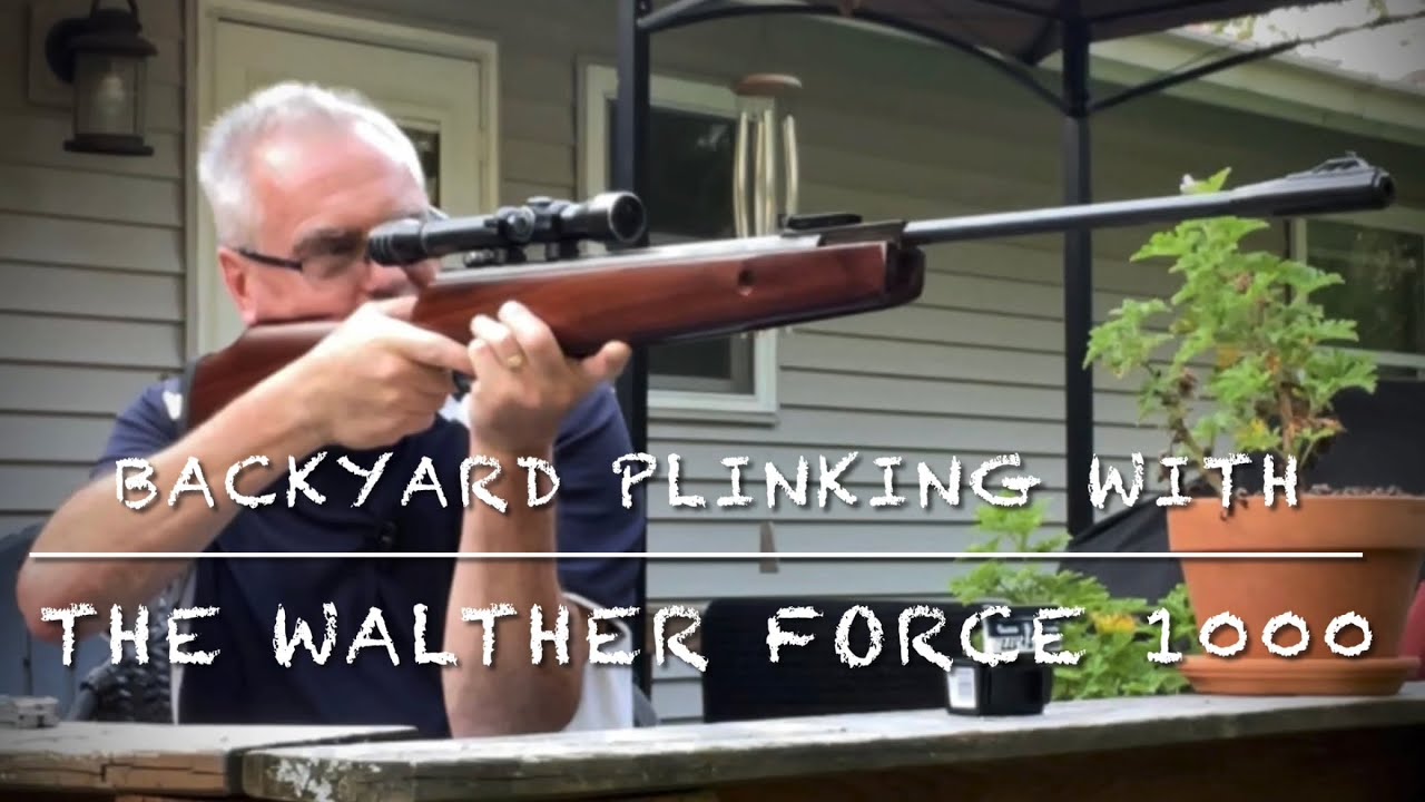 Backyard plinking with my Walther force 1000 .177 break barrel pellet ...