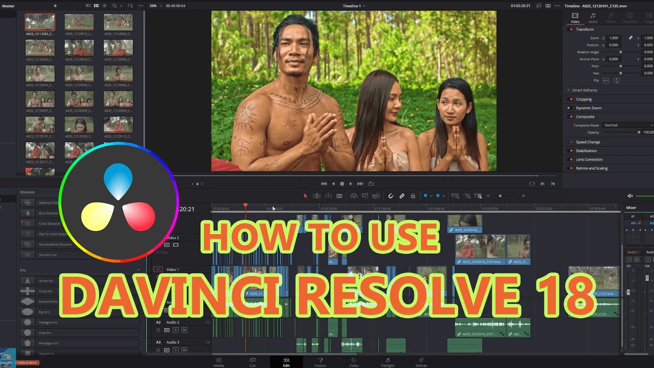 How To Use Davinci Resolve 18 Part 1, របៀបប្រើប្រាស់កម្មវិធី Davinci ...