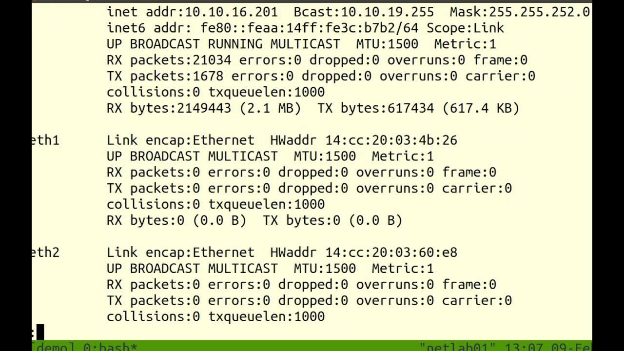 Linux Command Review: ifconfig, ethtool, arp, netstat (1 of 2) - YouTube