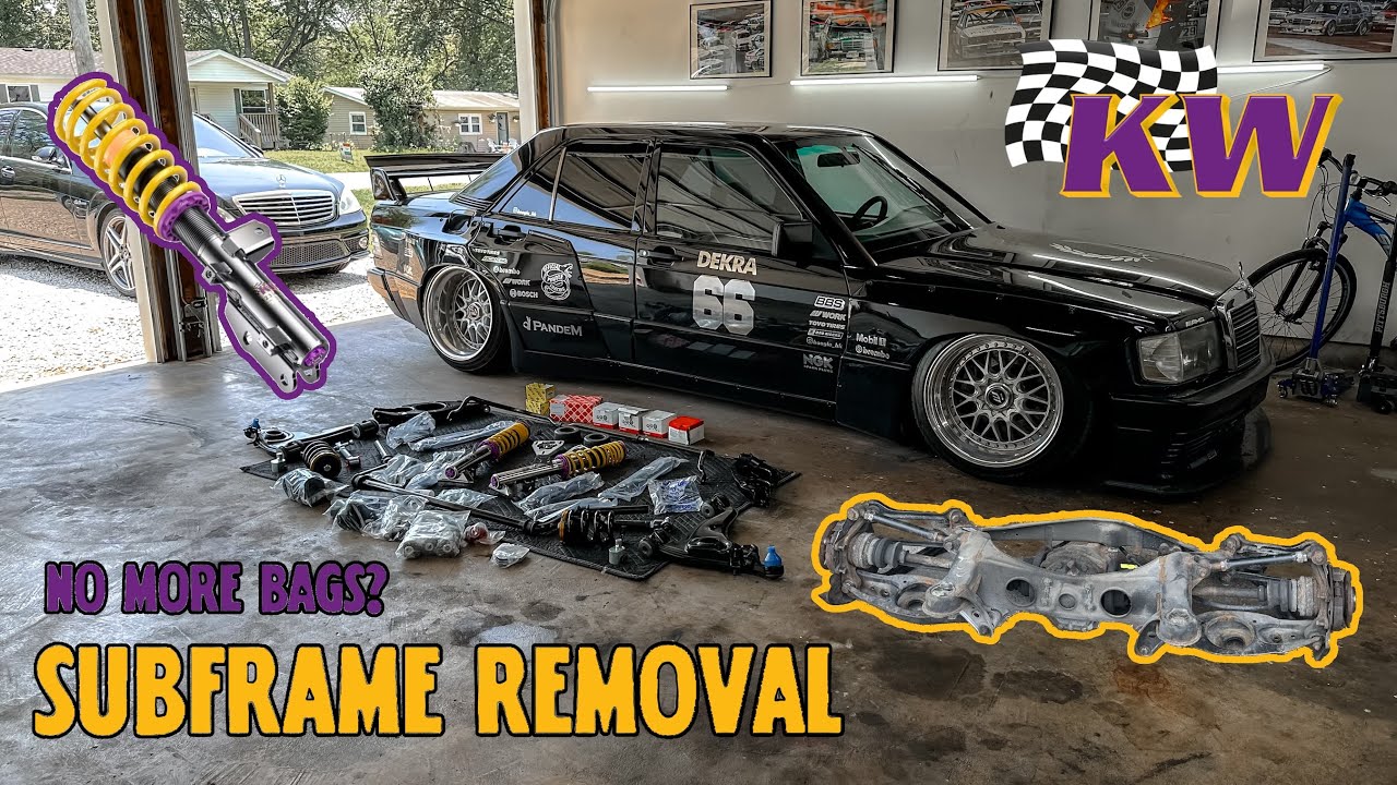 Mercedes Benz 190e W201 Pandem Suspension Rebuild Pt1 Subframe removal ...